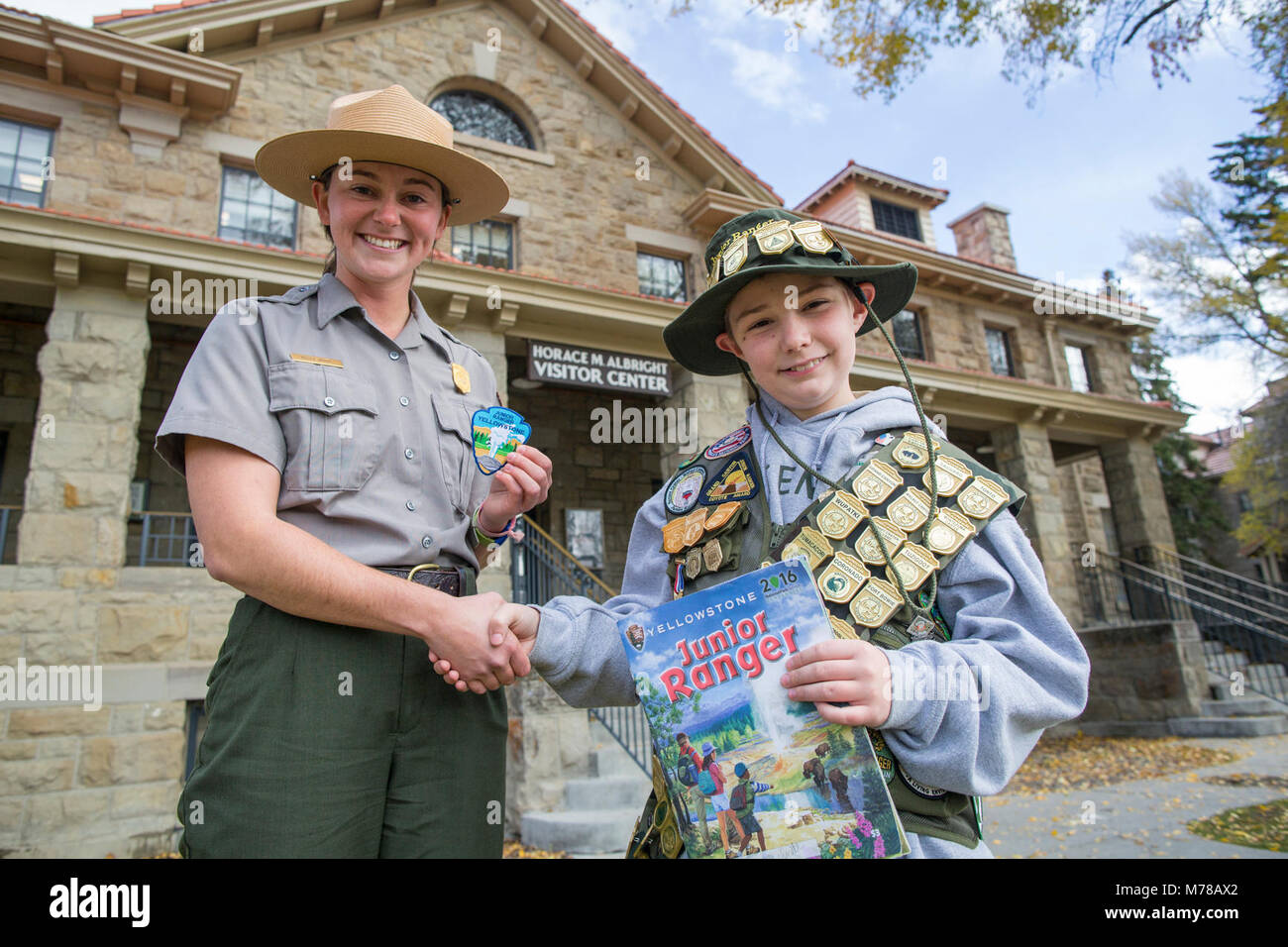 Junior Ranger Stanten, Mammoth Hot Springs Stock Photo - Alamy