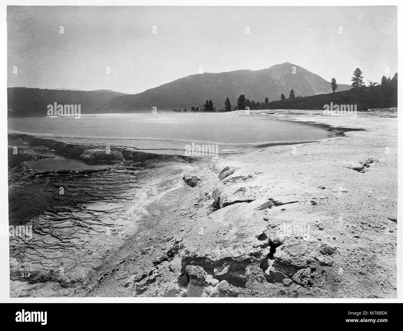 Mammoth Hot Springs. July 21-24, 1871 No. 218. LARGE SPRING UPON SUMMIT ...