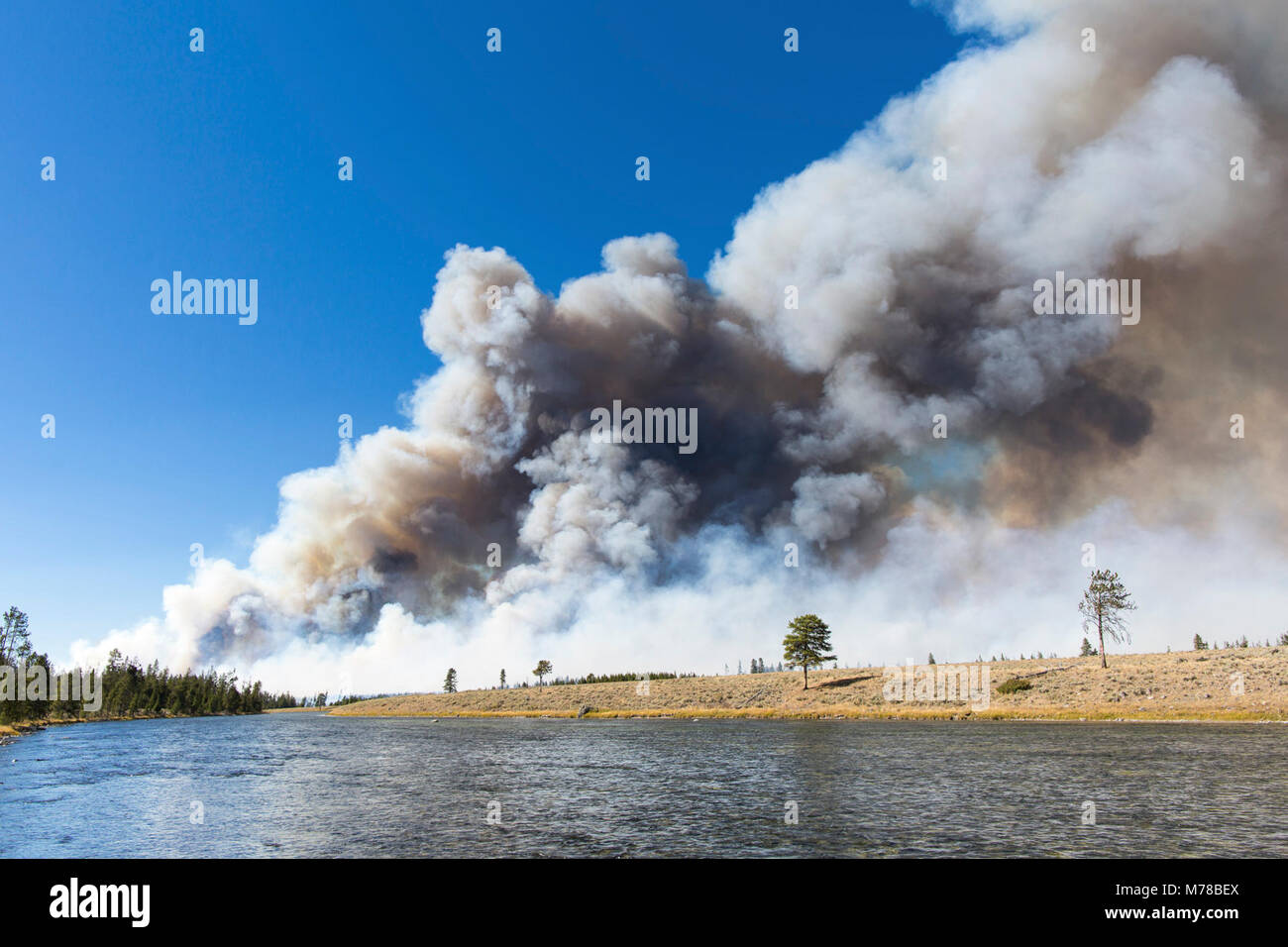 Maple Fire, September 10, 2016. Smoke from burnout operations rises ...