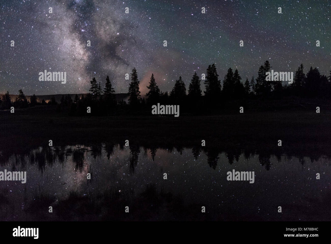 Milky Way reflecting in an ephemeral pool after a rain Stock Photo - Alamy