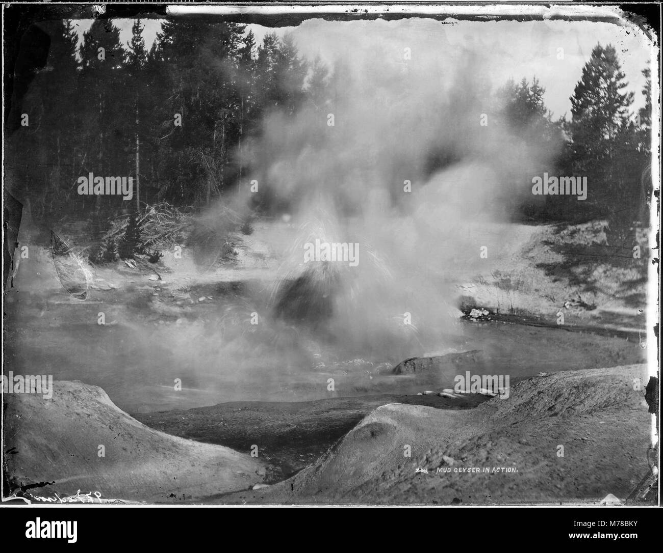Crater of the great geyser Black and White Stock Photos & Images - Alamy