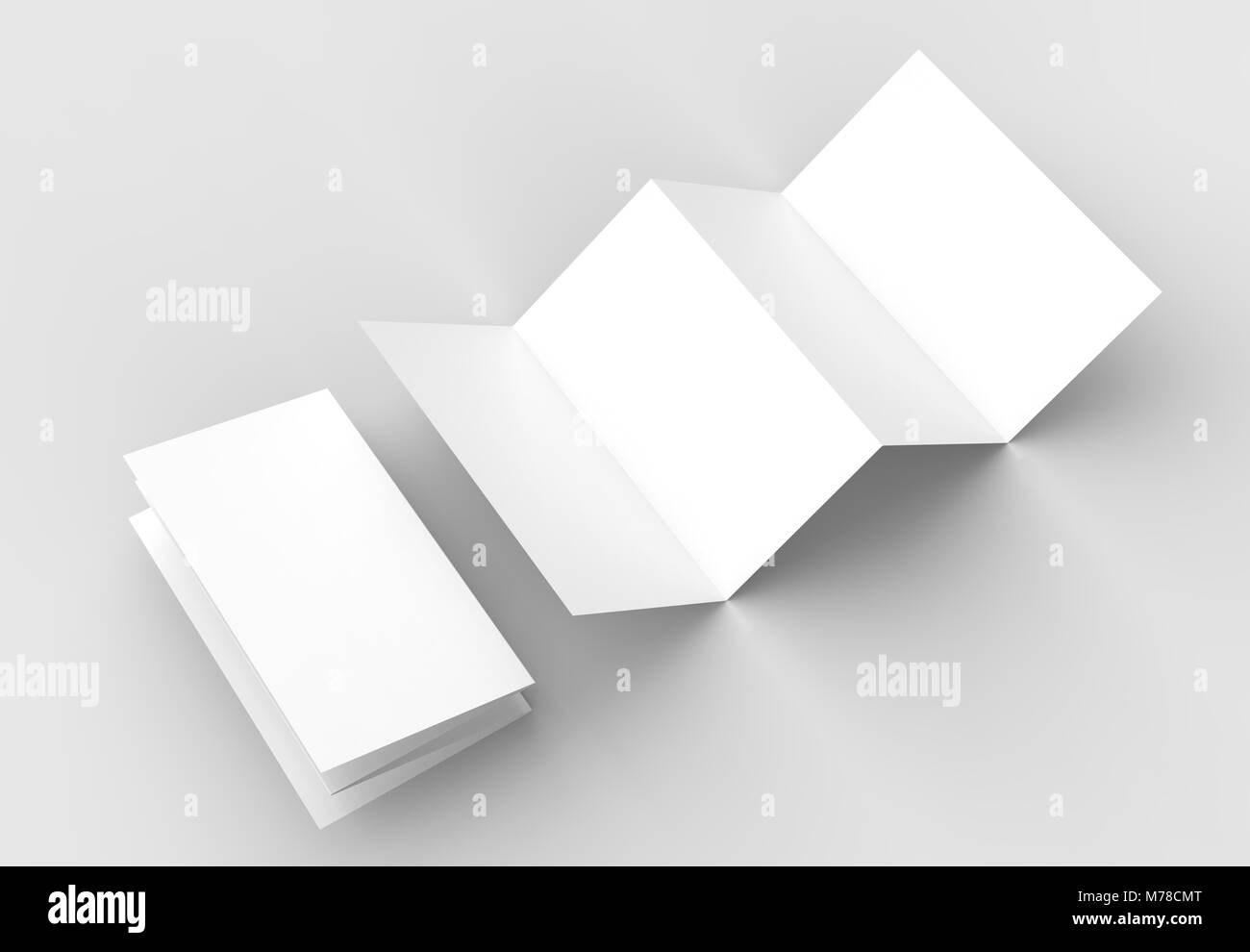 8 page leaflet, 4 panel accordion fold vertical brochure mock up ...