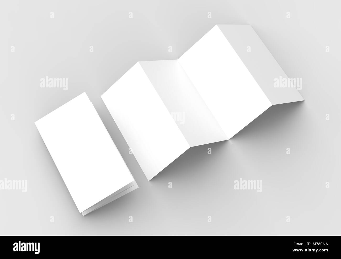 8 page leaflet, 4 panel accordion fold vertical brochure mock up ...