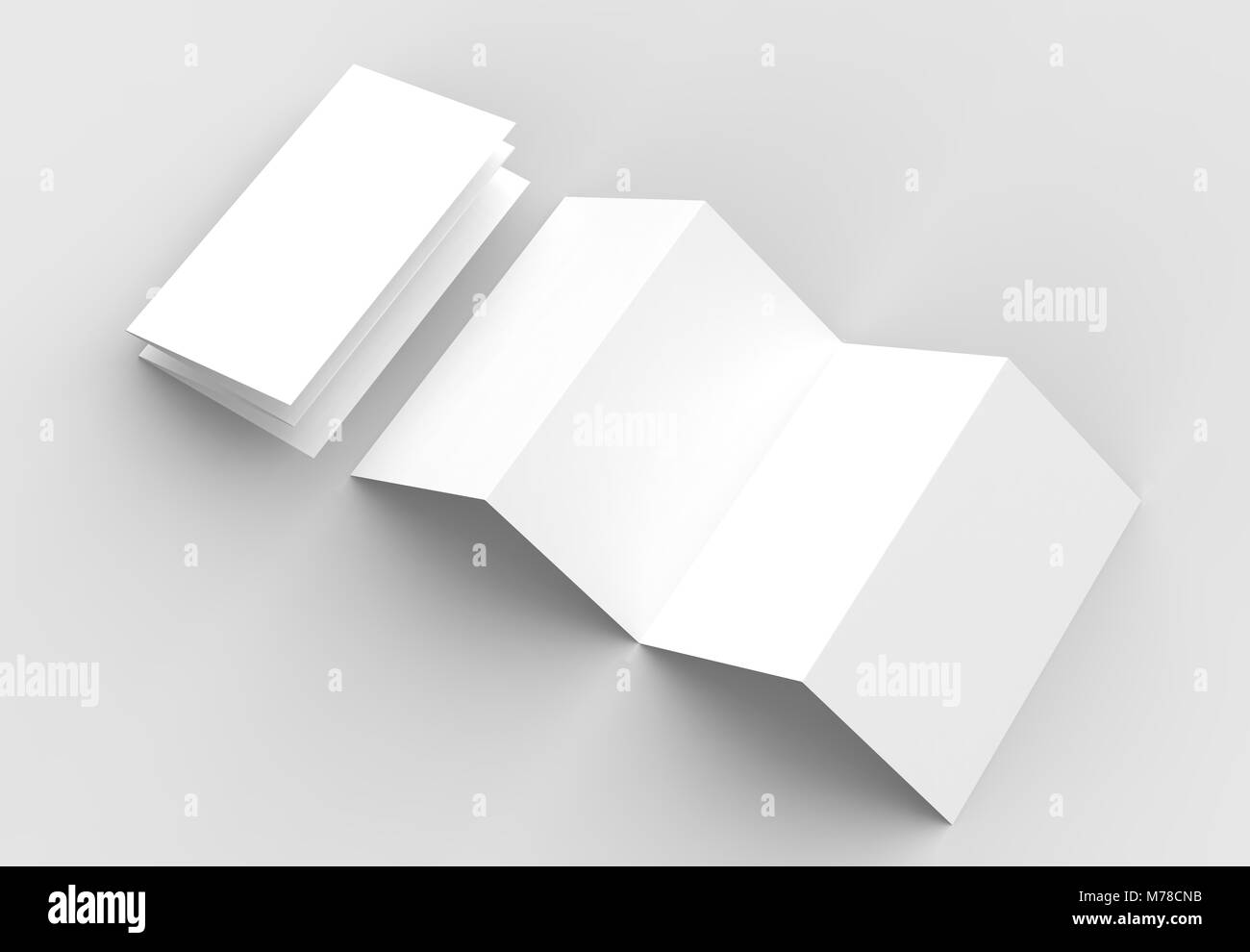 8 page leaflet, 4 panel accordion fold vertical brochure mock up ...