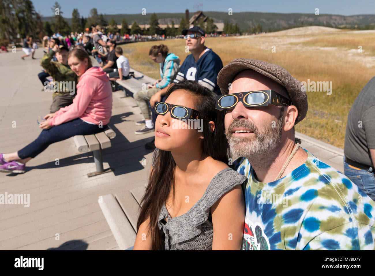 Scenes from the 2017 eclipse at Old Faithfuul. Yellowstone Forever ...