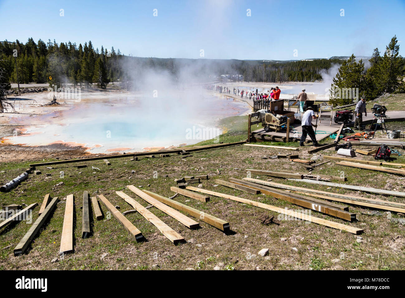 Silex Spring boardwalk extension project (2 Stock Photo - Alamy