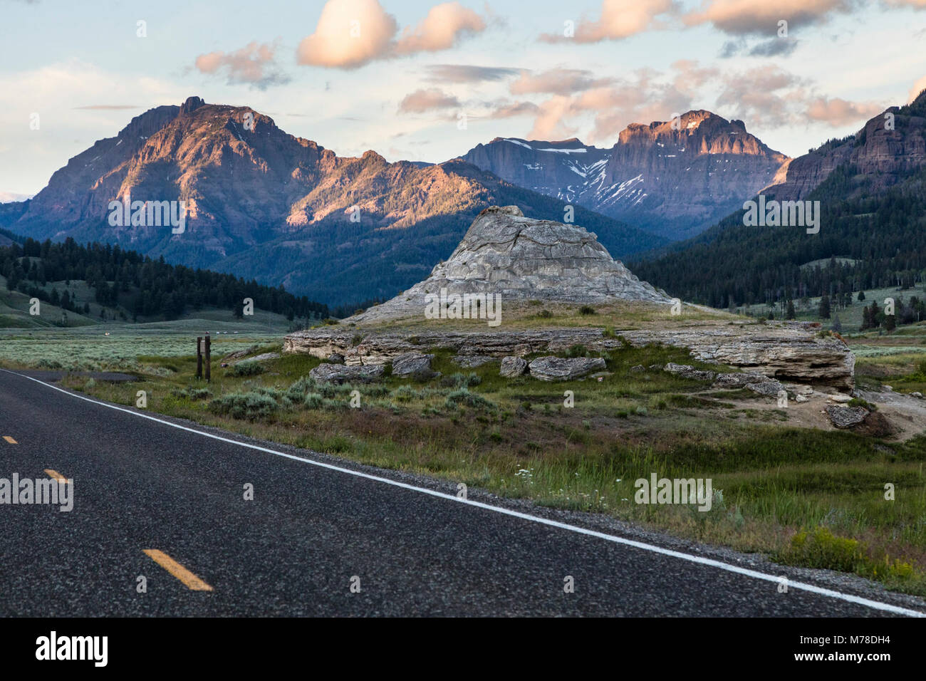 Soda Butte roadside sunset Stock Photo - Alamy