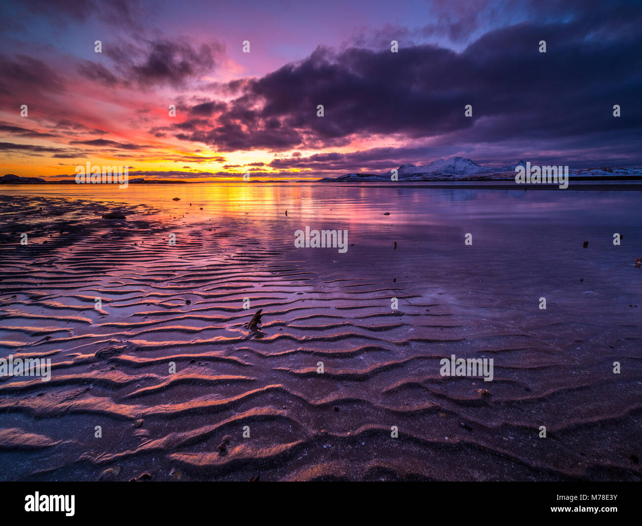 Sunset in northern Norway Stock Photo - Alamy