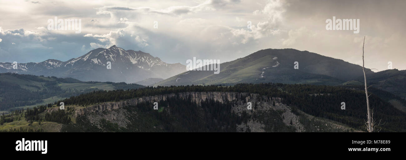 Terrance Mountain, Electric Peak, and Sepulcher Mountain during a storm ...