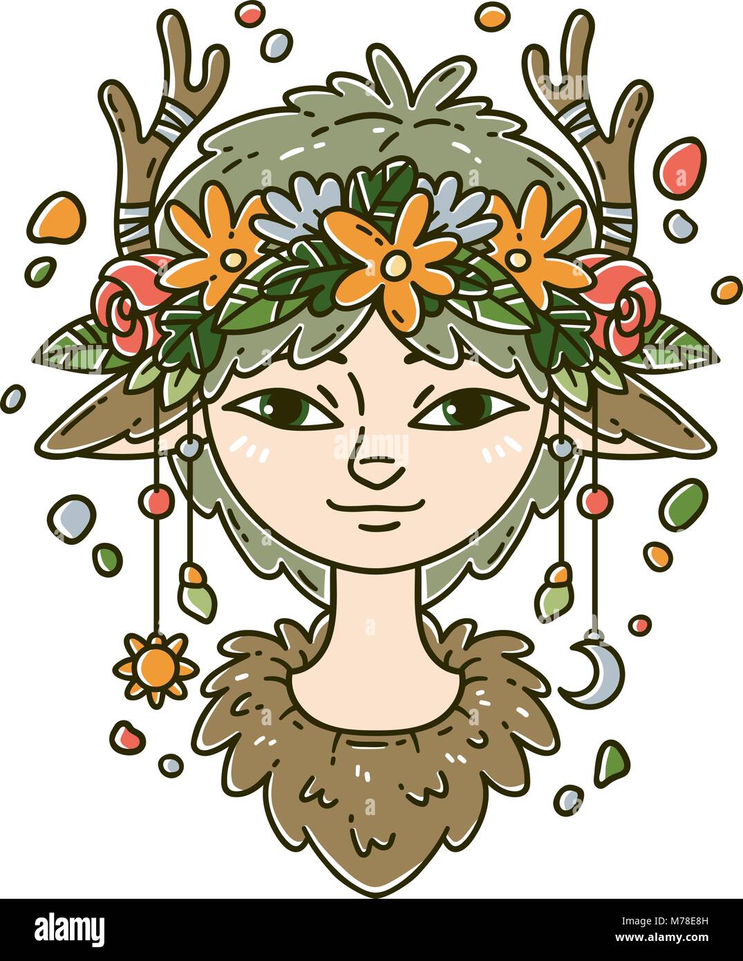 Forest spirit girl. Vector illustration Stock Vector Image & Art - Alamy