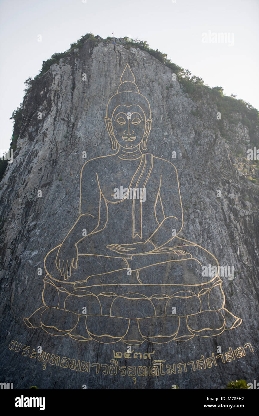 the Buddha Cliff of Khao Chee Chan at the illage of Sattahip near the ...