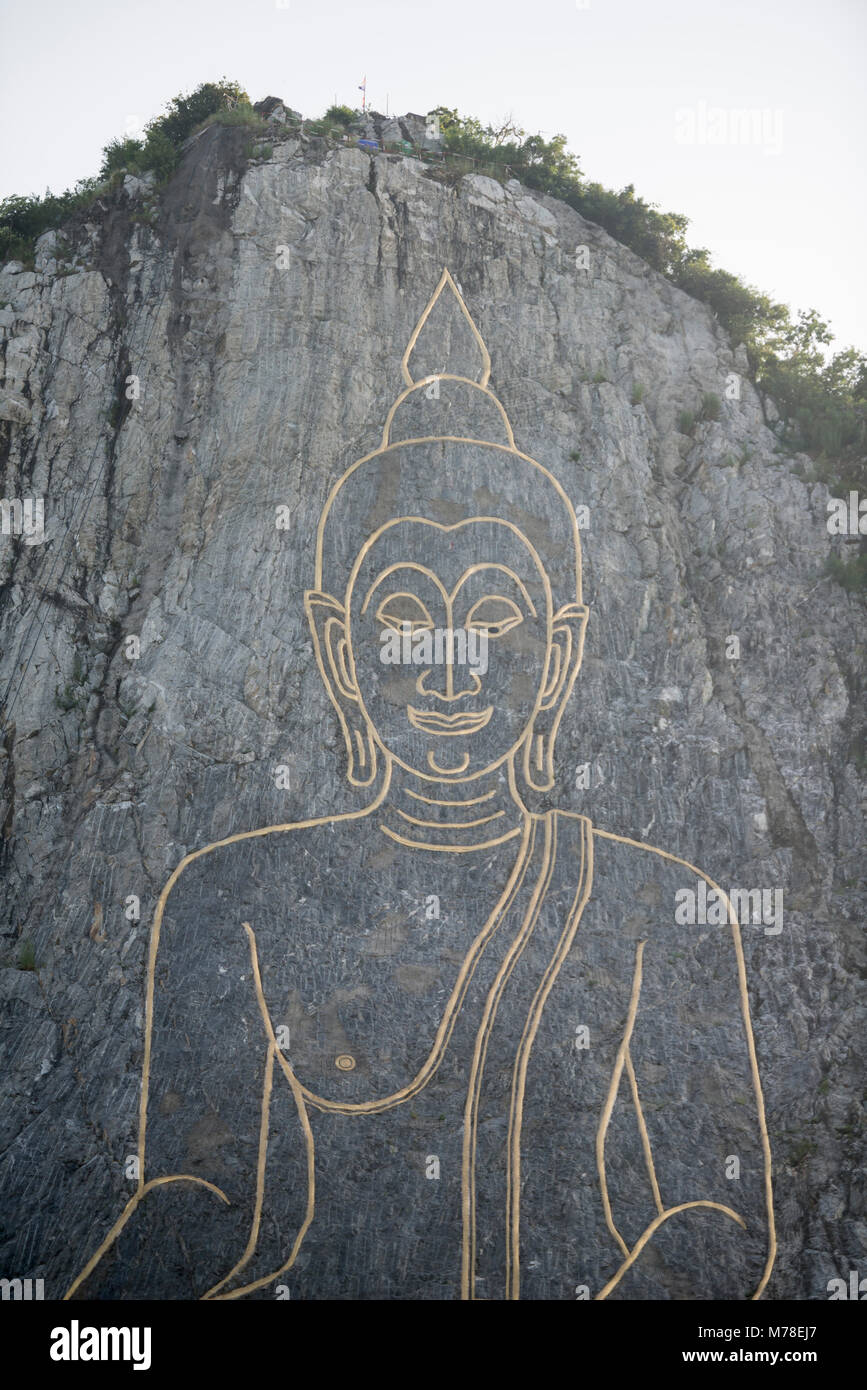 the Buddha Cliff of Khao Chee Chan at the illage of Sattahip near the ...