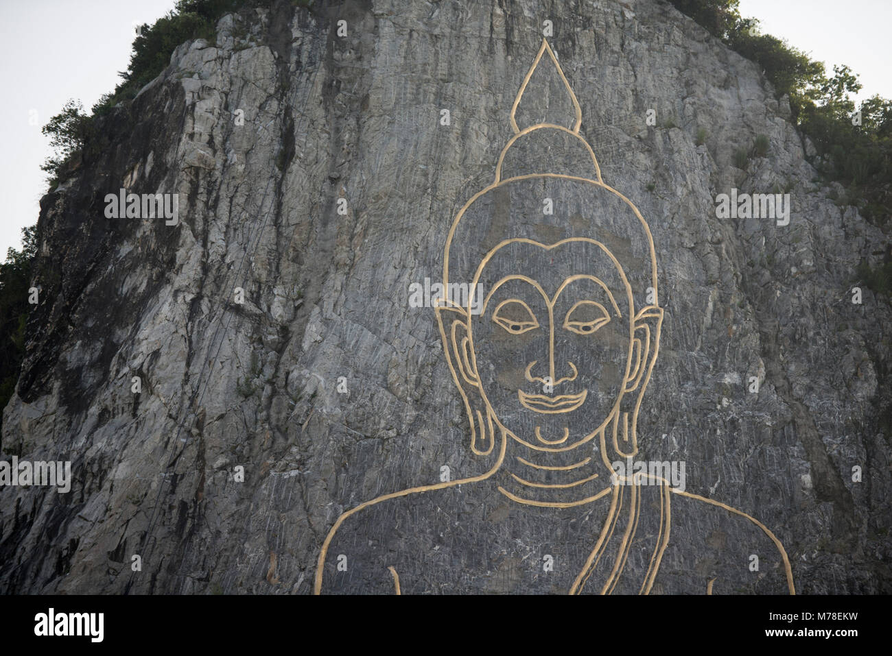 the Buddha Cliff of Khao Chee Chan at the illage of Sattahip near the ...