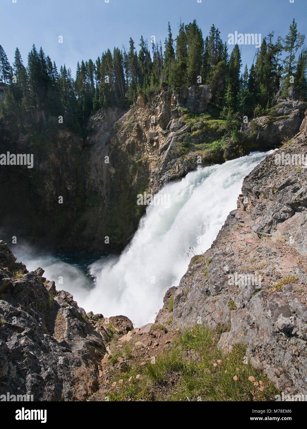 Upper Falls of the Yellowstone River. The Yellowstone River plunges 109 ...