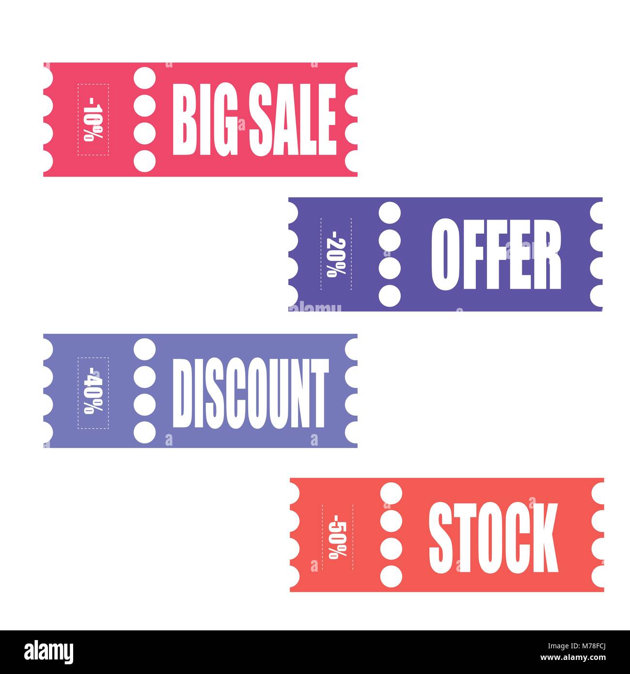 Vector tickets, banner, label Coupon sale, offers and promotions vector ...