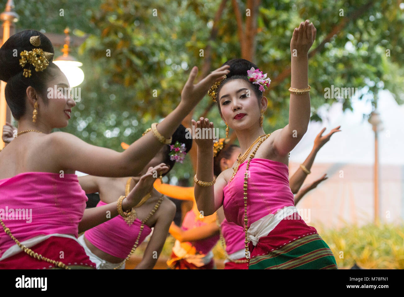 traditional Thai Dance at the Loy Krathong festival at the fort Sumen ...