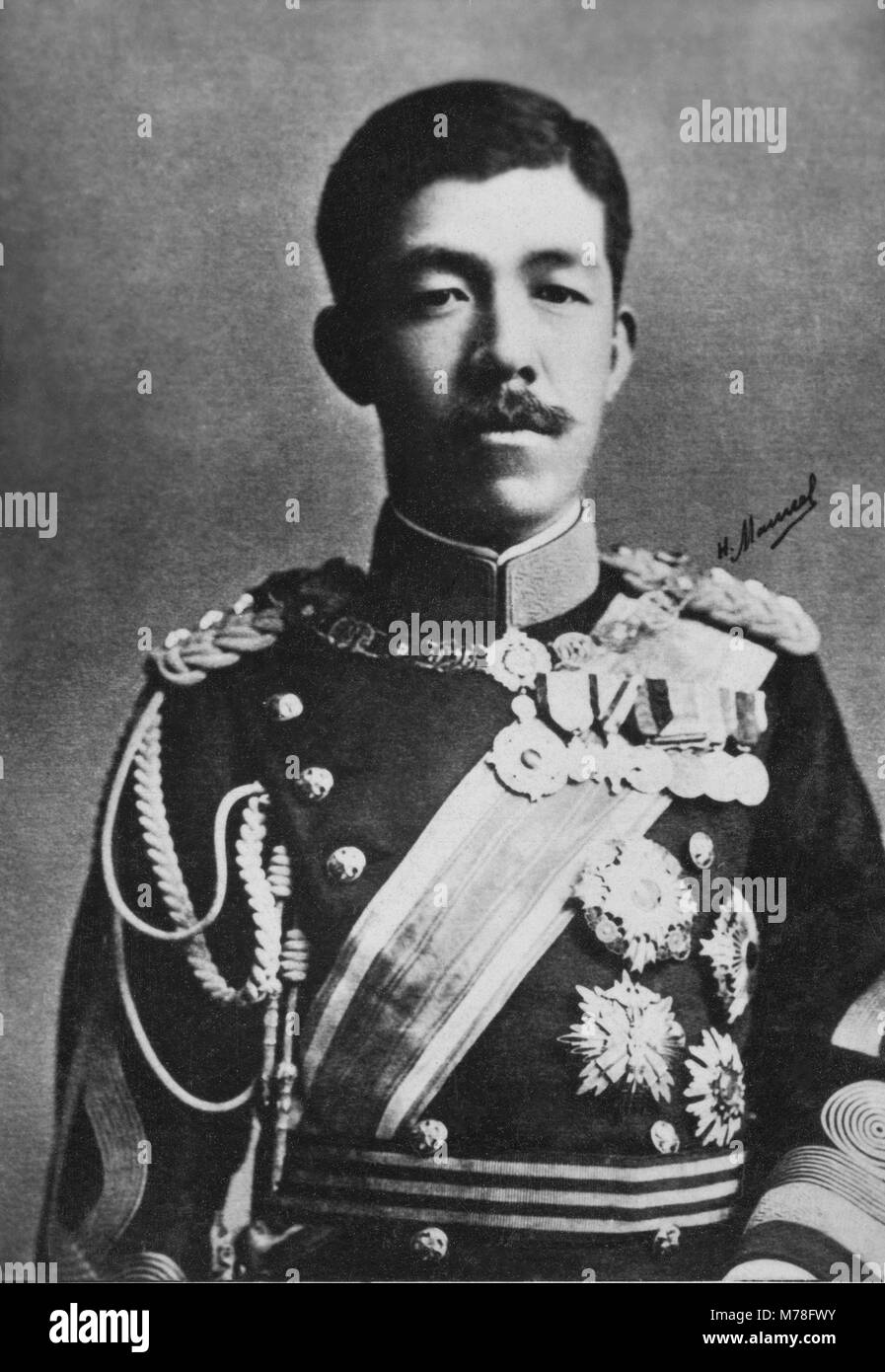 Portrait of the japanese prince Yoshihito ( 1879 - 1926 ) son of ...