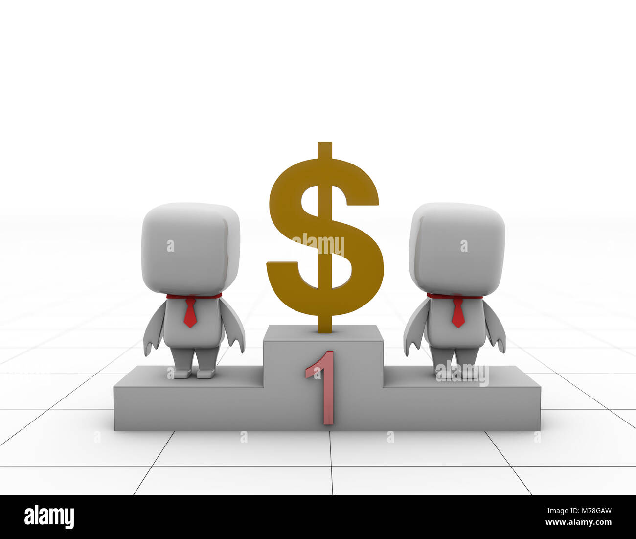 Currency symbols on the podium and business white people, capital ...