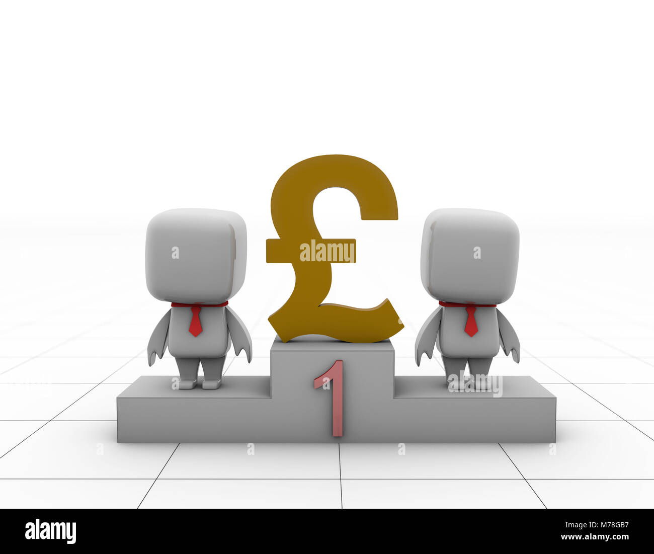 Currency symbols on the podium and business white people, capital ...