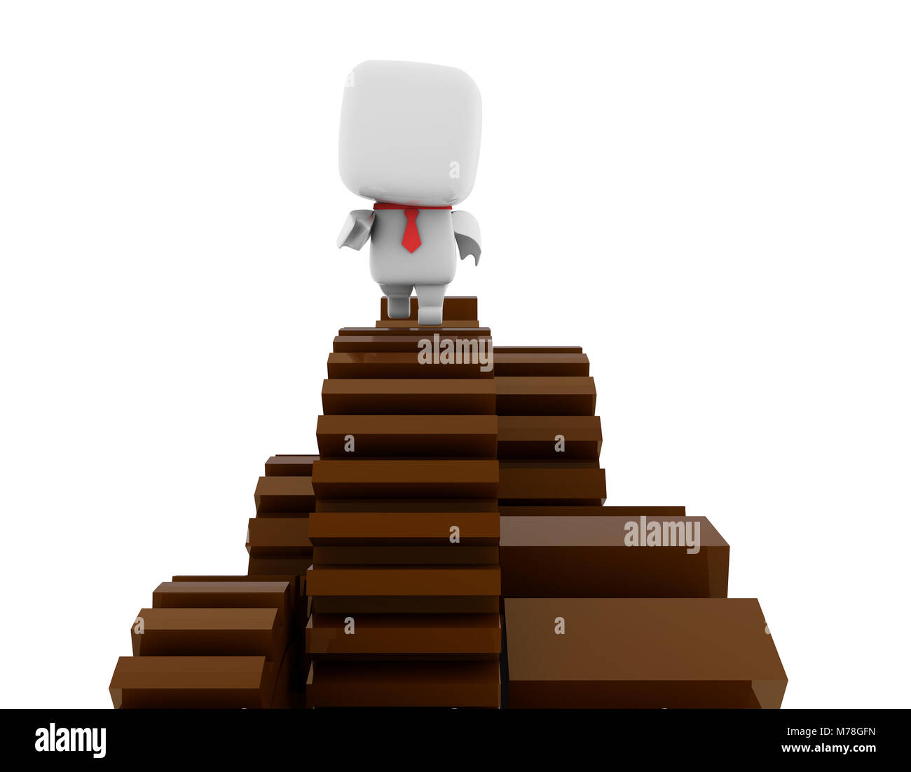 Small white man running on the gear Stock Photo - Alamy