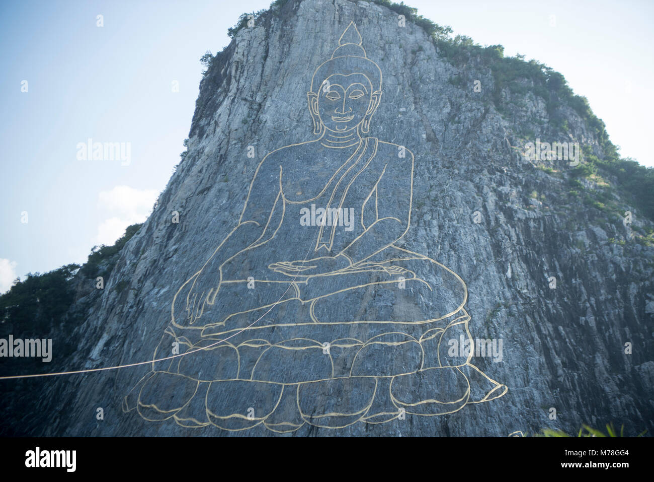 the Buddha Cliff of Khao Chee Chan at the illage of Sattahip near the ...