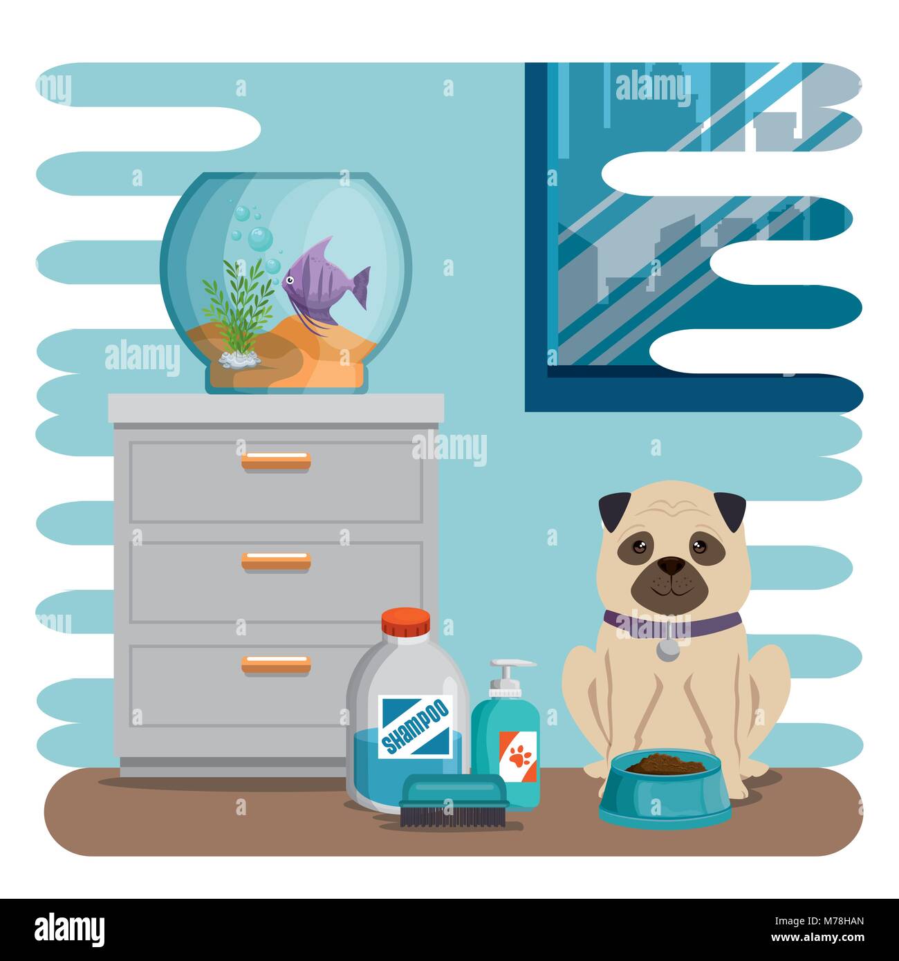 Goldfish dish Stock Vector Images - Alamy