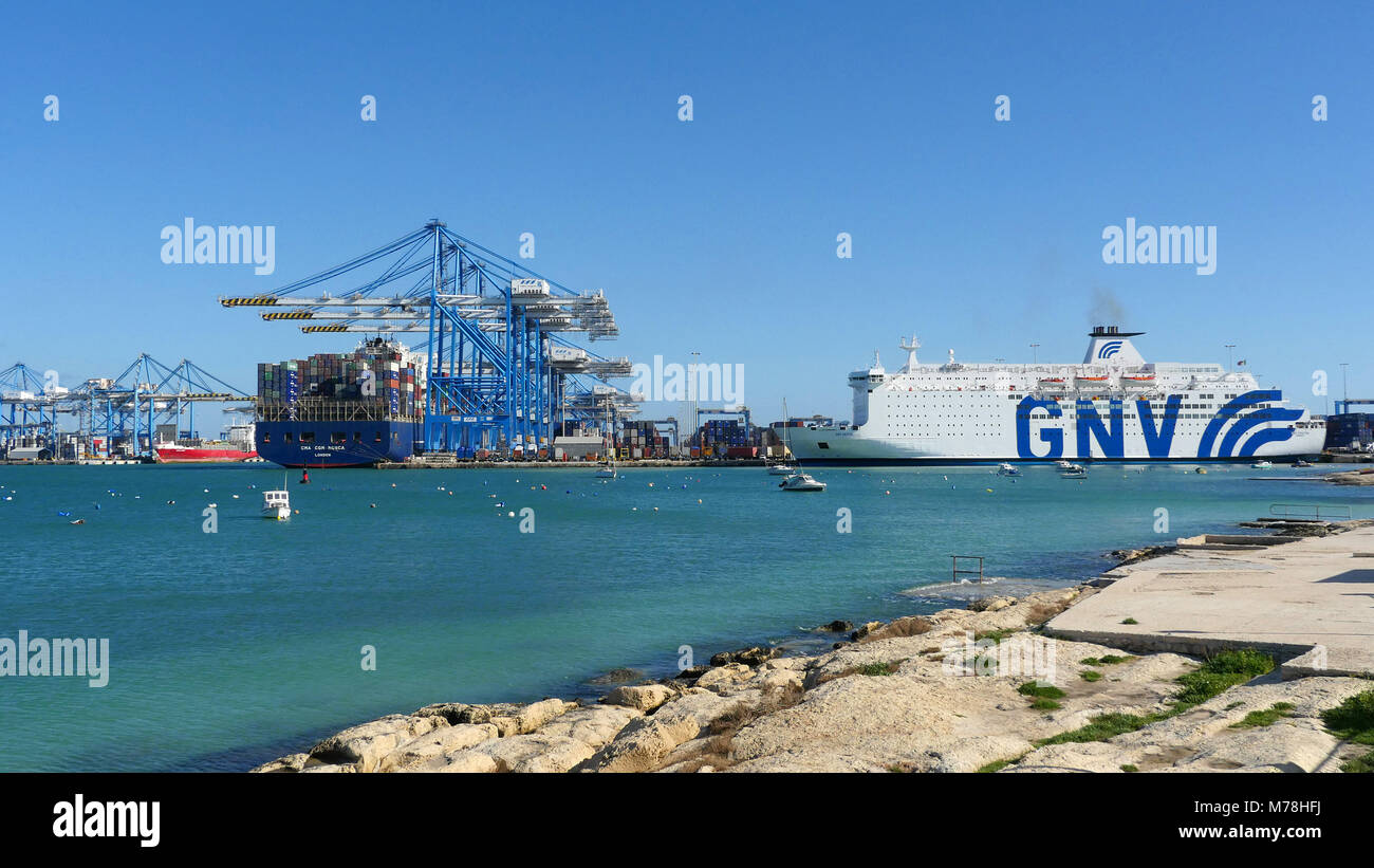 The container port in Malta. Wide Angle. Malta Freeport. From Pretty ...