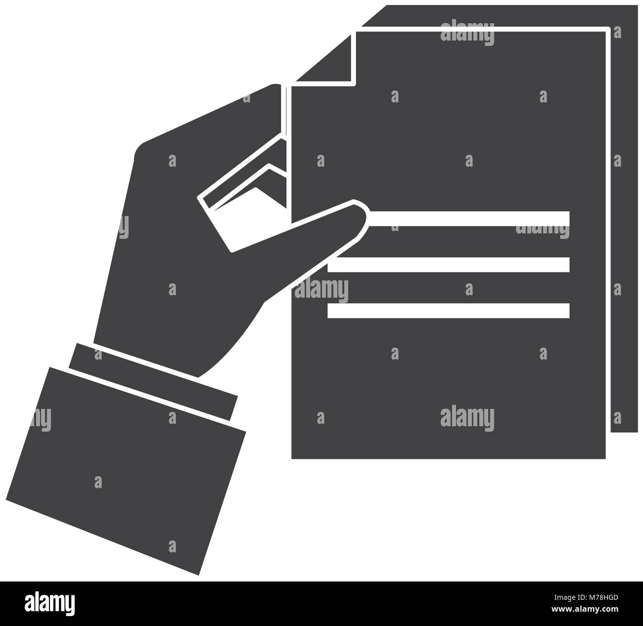 hand human with paper document vector illustration design Stock Vector ...