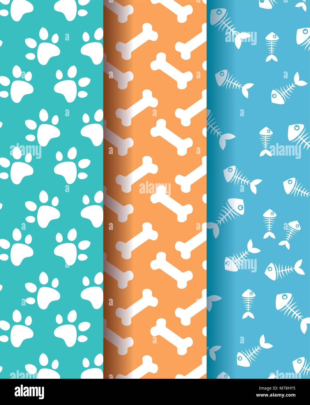 paws and bones pets patterns vector illustration design Stock Vector ...