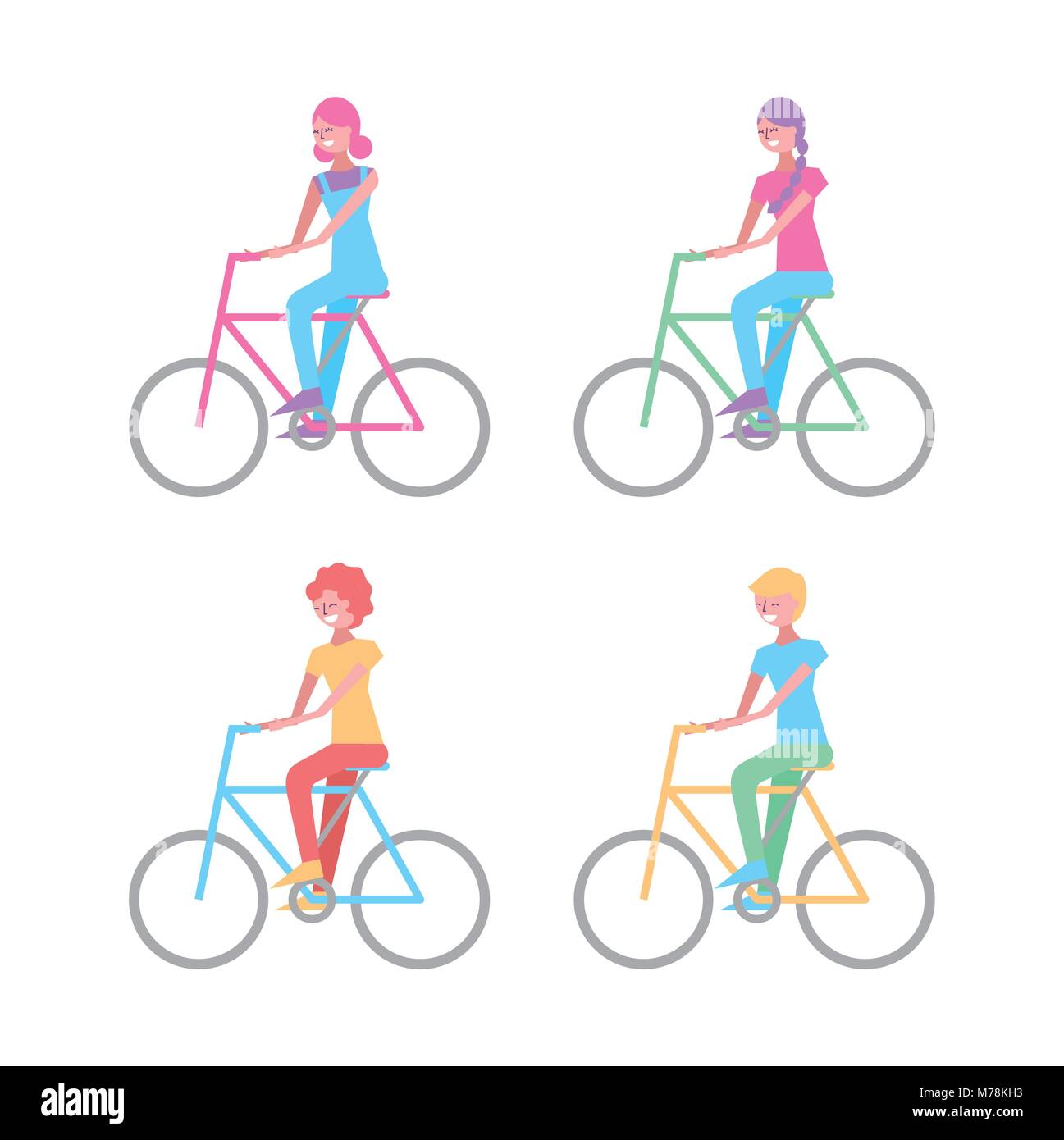 The icon of cyclist. The woman is riding Stock Vector Image & Art - Alamy
