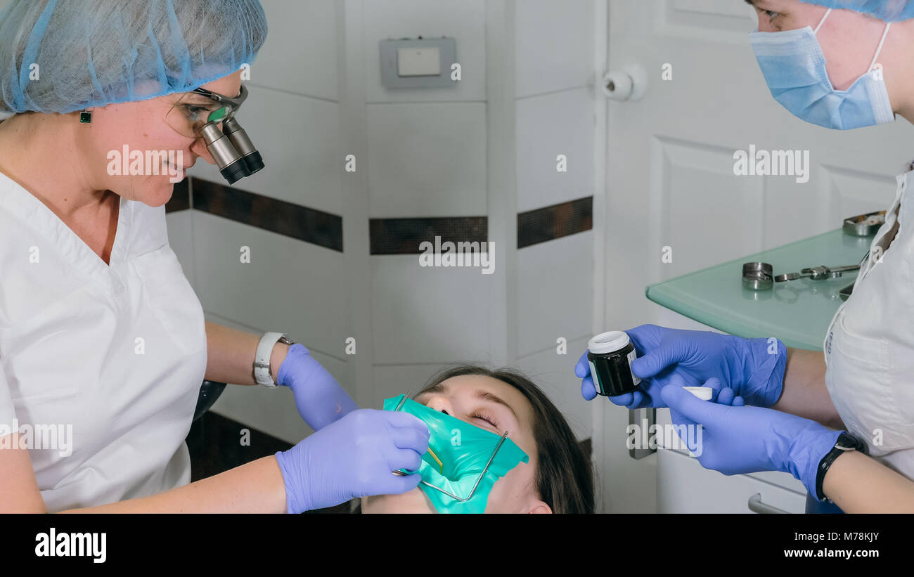 Amalgam fillings woman hi-res stock photography and images - Alamy