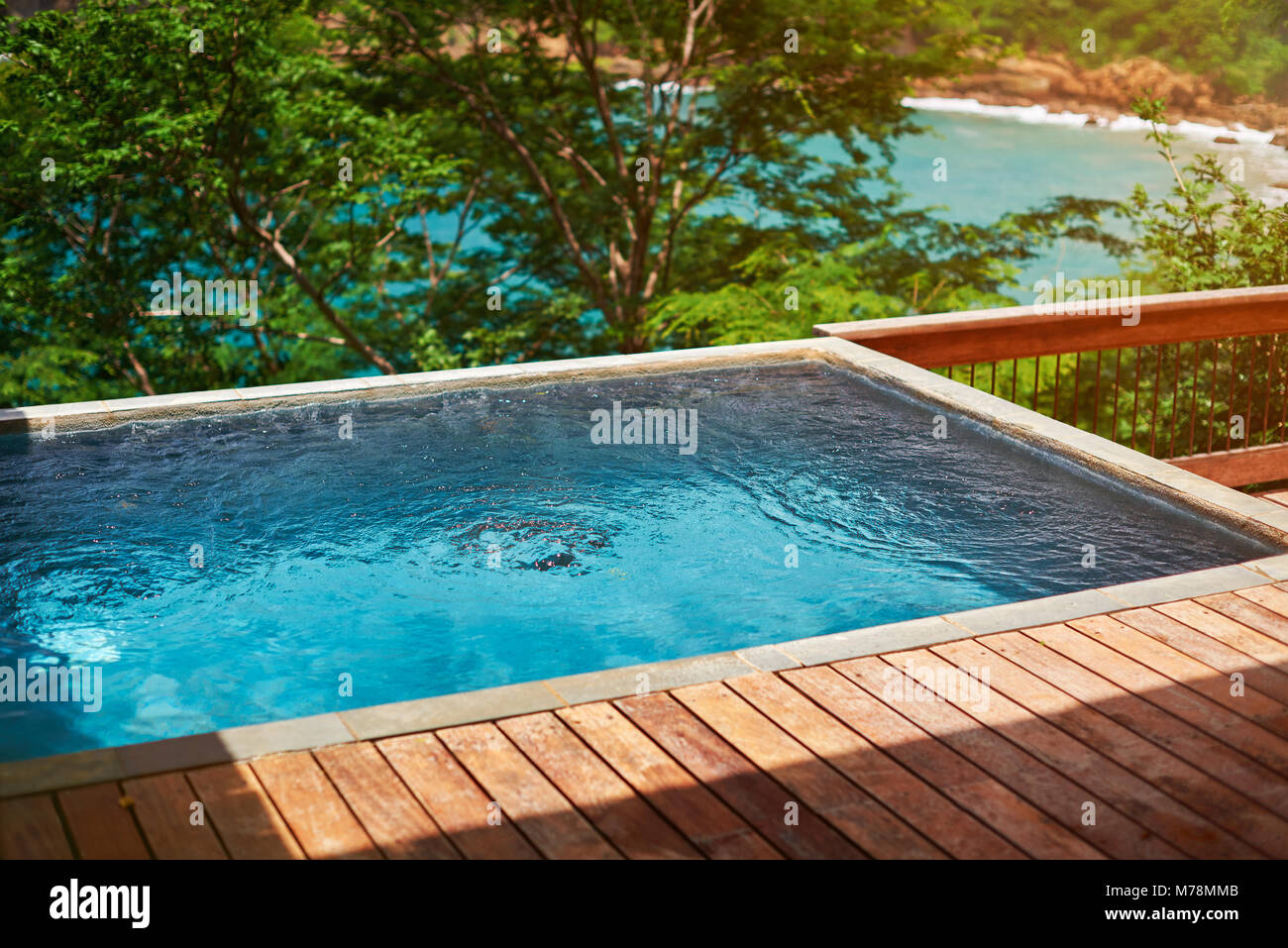 Pool with clean blue water in spa natural resort Stock Photo - Alamy