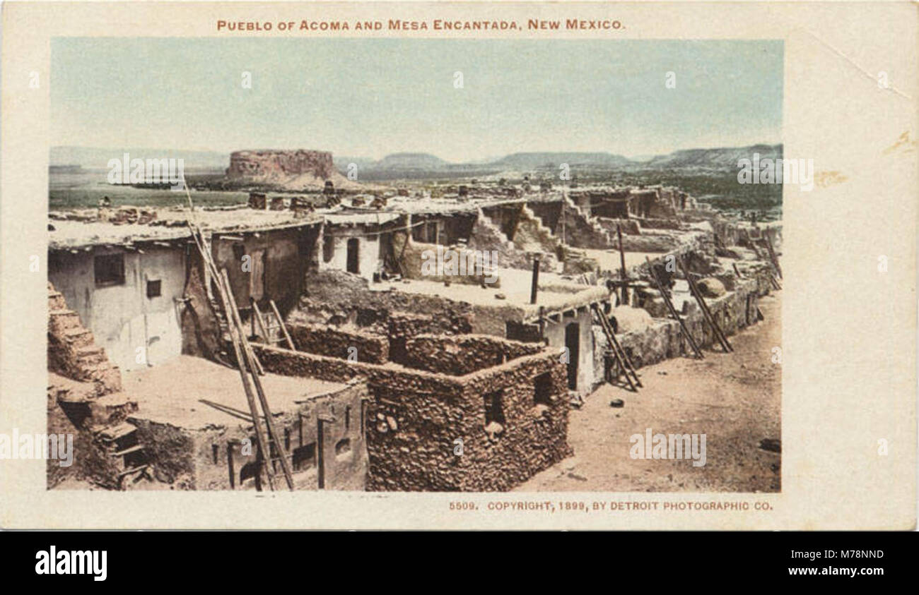 A photograph of the Pueblo of Acoma, located in New Mexico, showcasing ...