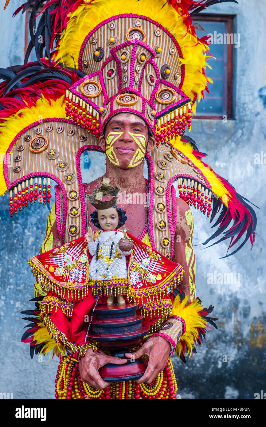 Participant in the Dinagyang Festival in Iloilo Philippines Stock Photo ...
