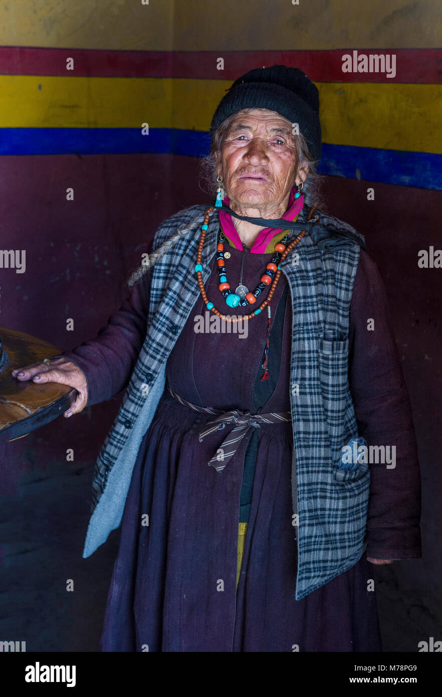 Portraite of Ladakhi woman during the Ladakh Festival in Leh India ...
