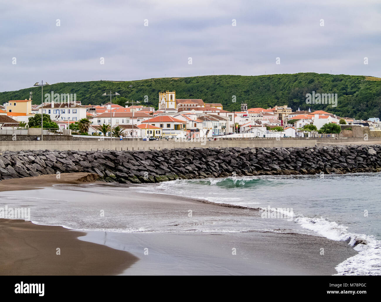 View towards Praia da Vitoria, Terceira Island, Azores, Portugal ...