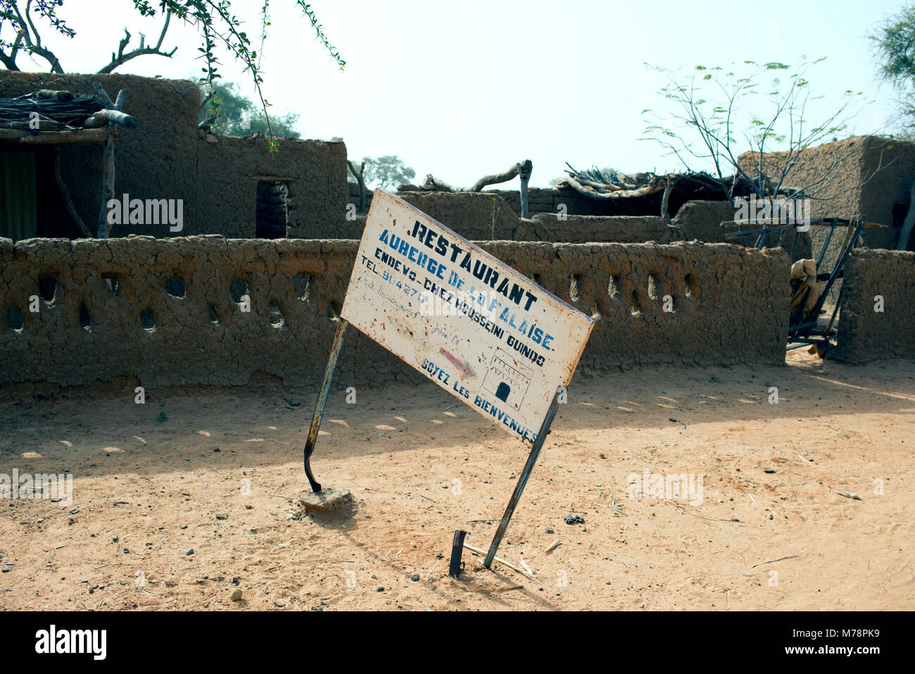A restaurant sign in a Dogon country village does not look too inviting ...