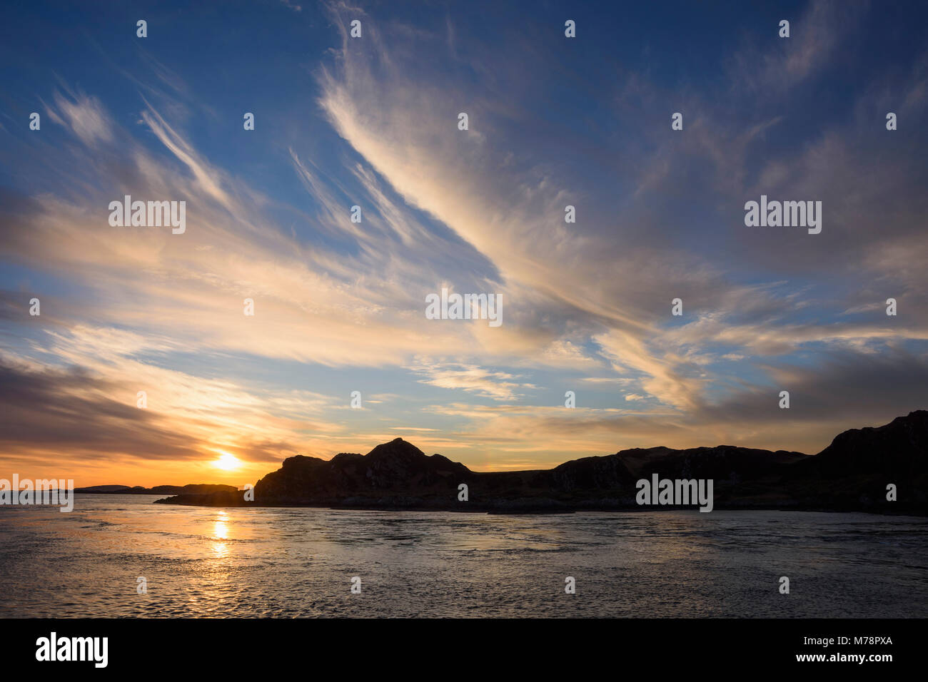 Sunset over the Inner Hebrides, from Scarba looking towards Lunga ...