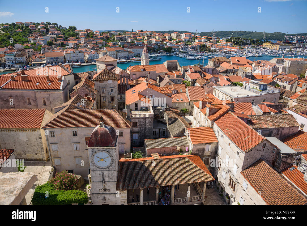 View from the bell tower, Cathedral of St. Lawrence, Trogir Old Town ...