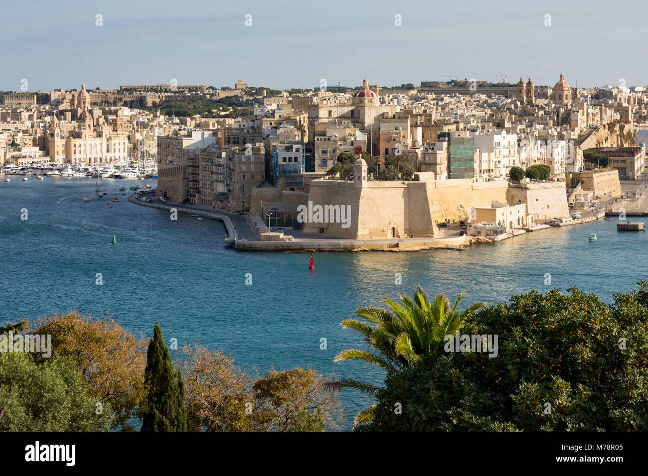 Senglea, one of the Three Cities, and the Grand Harbour in Valletta ...