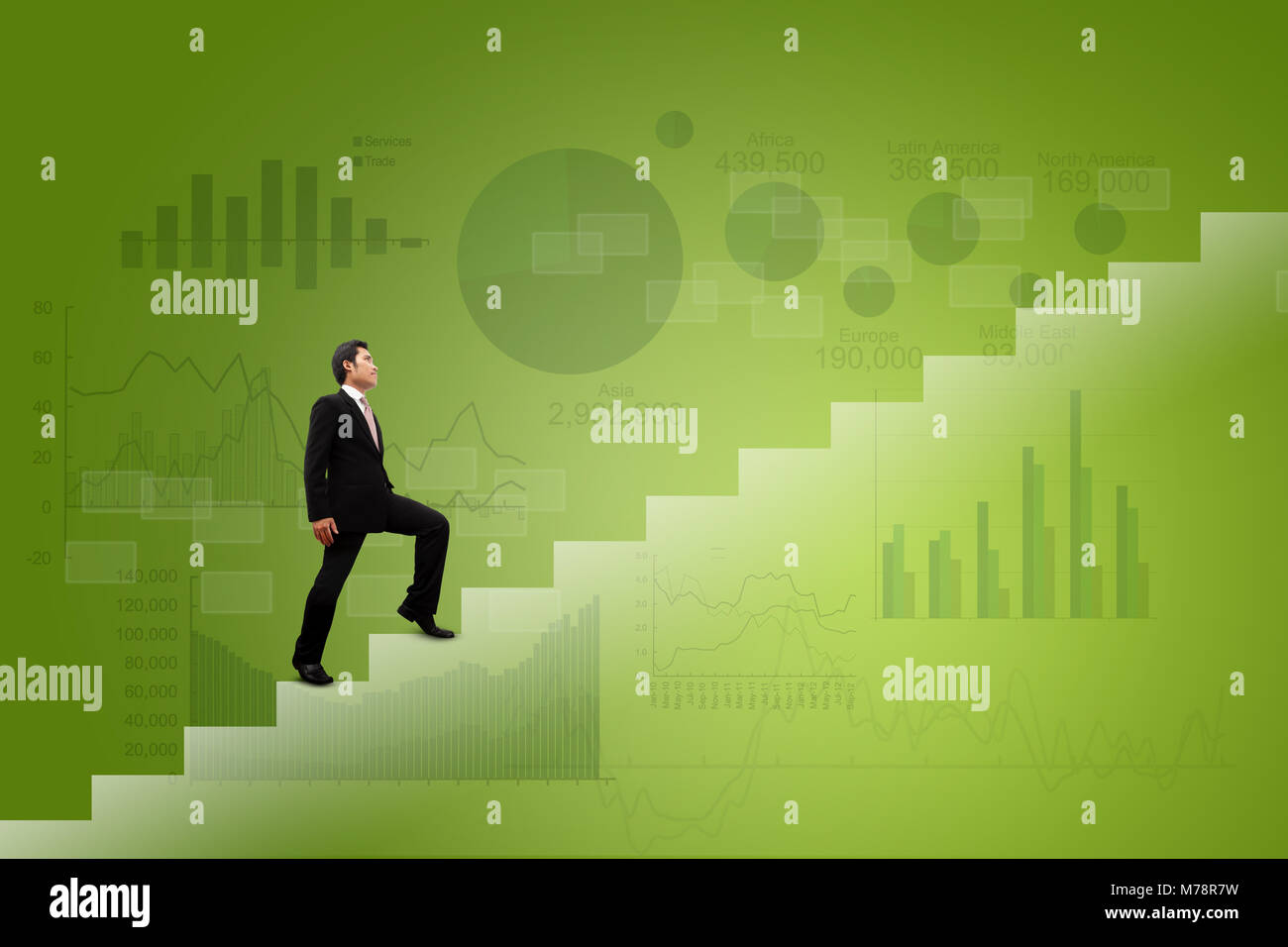 Investor with growth chart of profits Stock Photo - Alamy