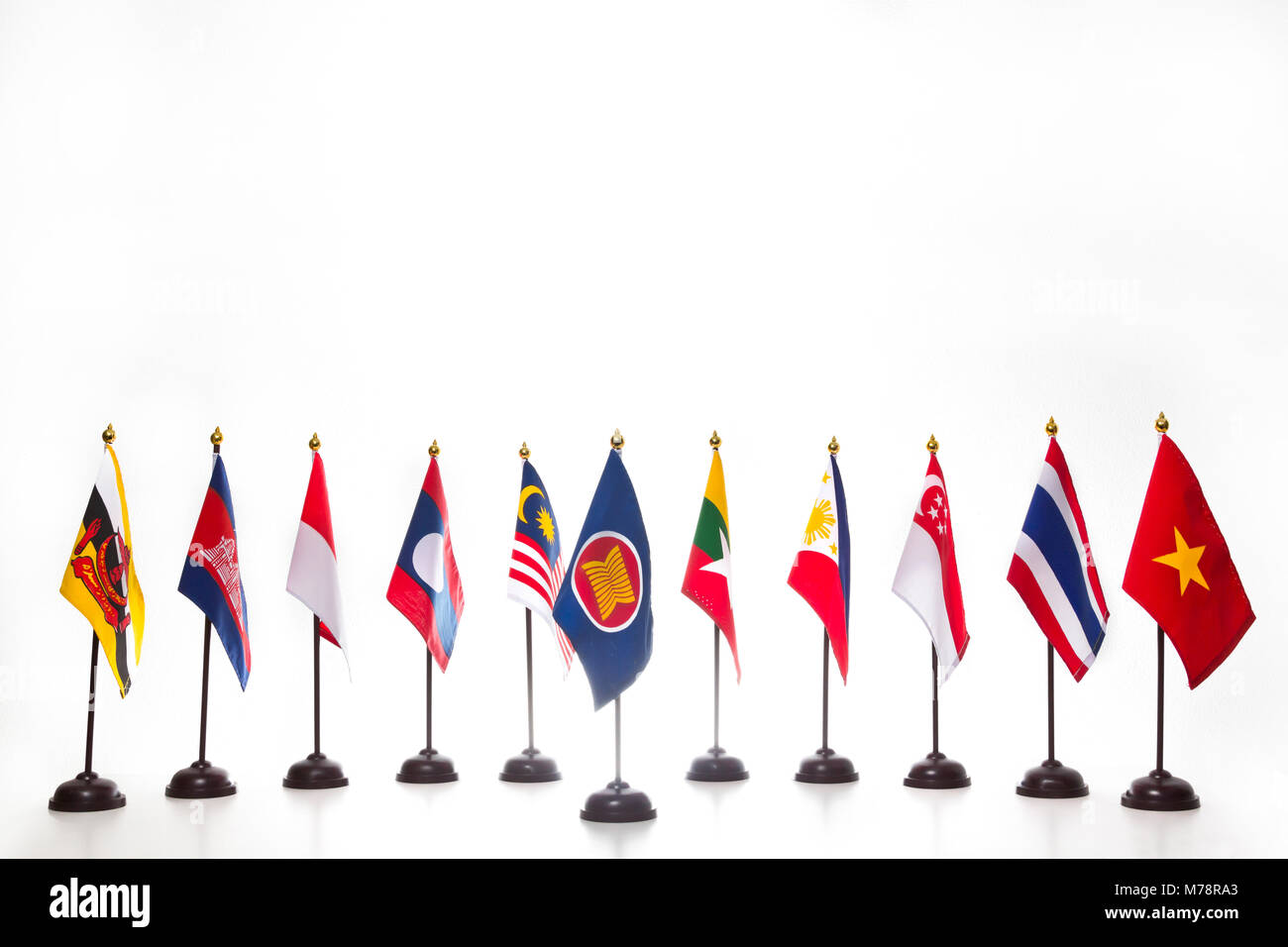 AEC, Ten countries flags in the ASEAN region Stock Photo - Alamy