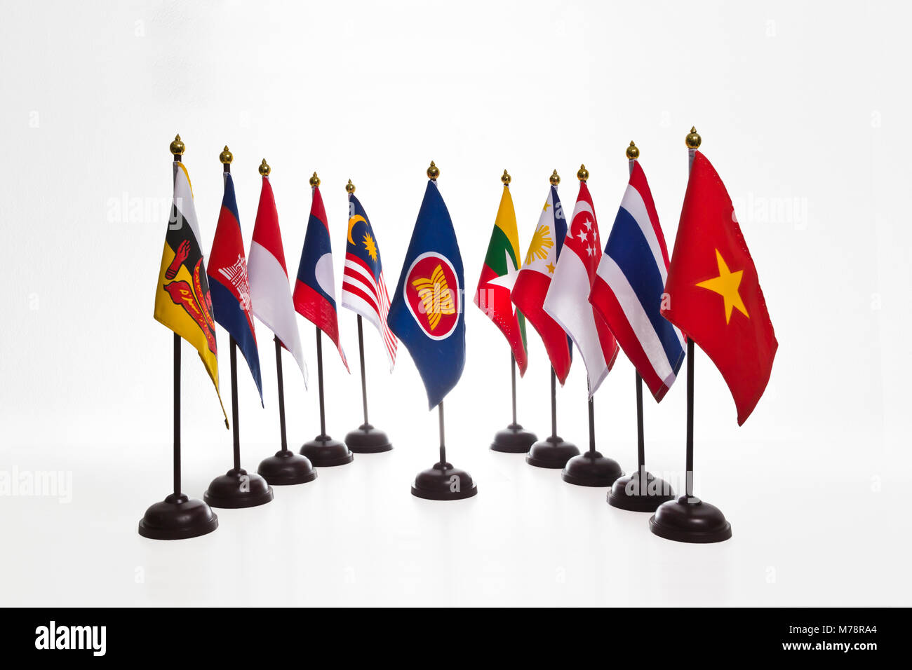 AEC, Ten countries flags in the ASEAN region Stock Photo - Alamy