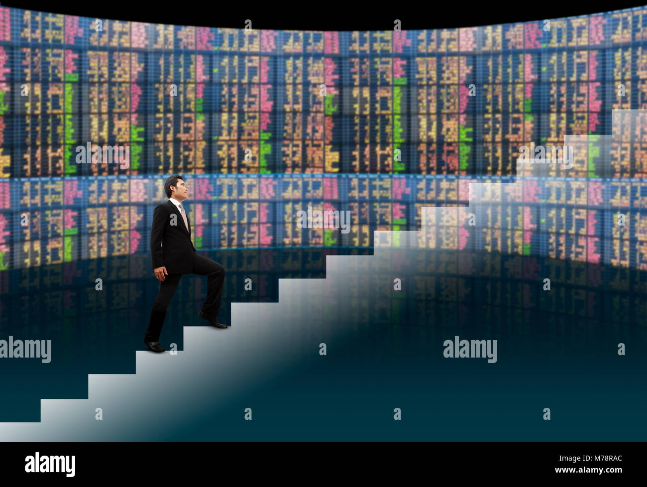 Investor with growth chart of profits Stock Photo - Alamy