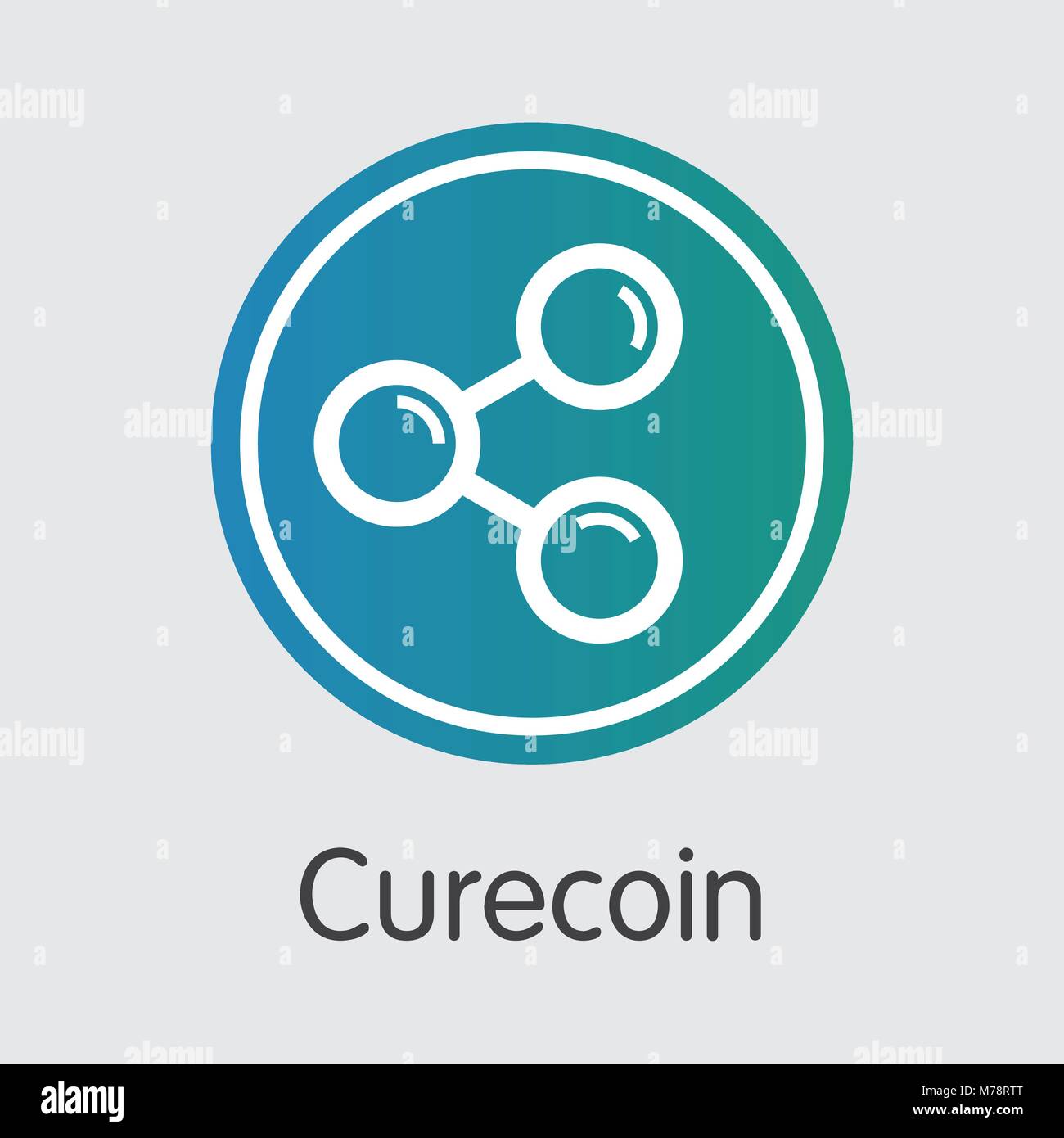 Curecoin Digital Currency. Vector CURE Coin Pictogram Stock Vector ...