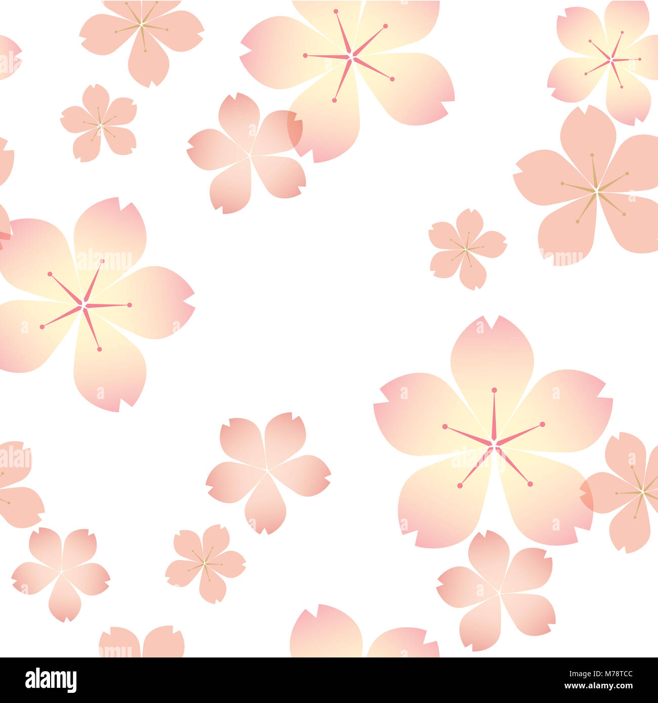 Cherry blossom vector. Pink floral pattern background Stock Photo - Alamy