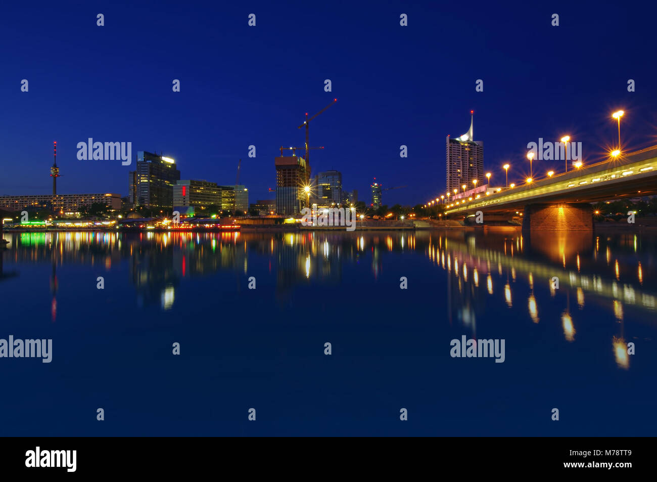 night scene of Vienna city skyline. Austria Stock Photo - Alamy