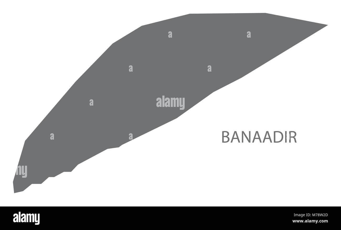 Banaadir map of Somalia grey illustration shape Stock Vector Image ...