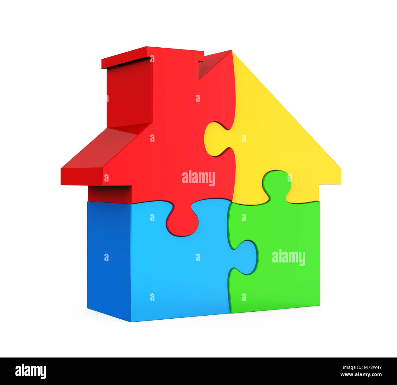 House Puzzle Isolated Stock Photo - Alamy