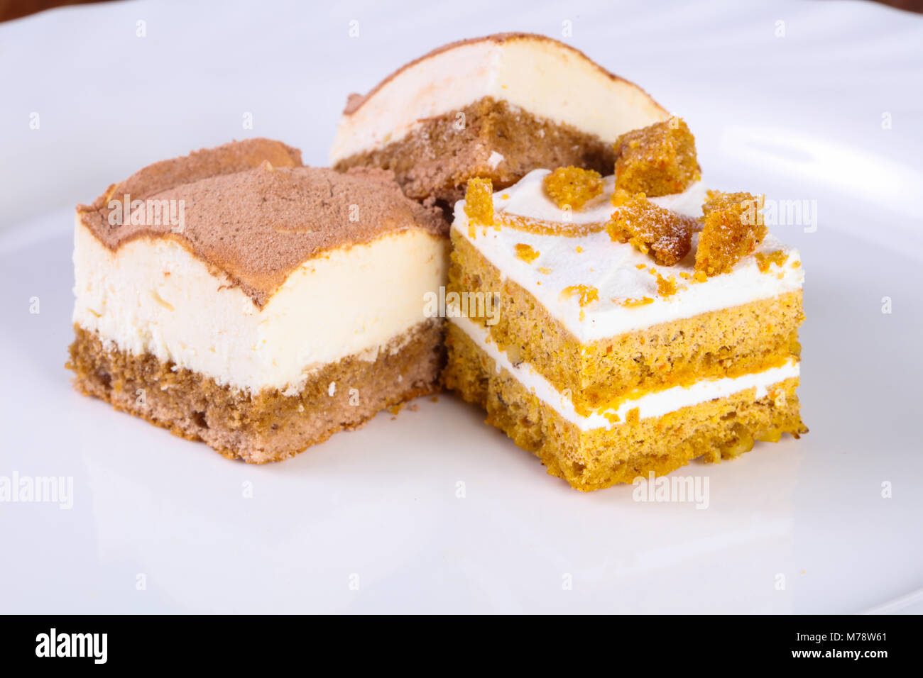 Sweet and fresh Cake with cream Stock Photo - Alamy
